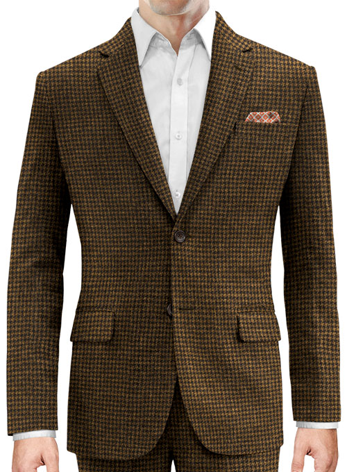 Houndstooth Tan Tweed Jacket : Made To Measure Custom Jeans For Men ...