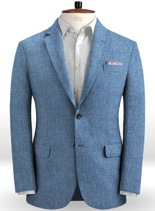 Solbiati Denim Light Blue Linen Jacket : Made To Measure Custom Jeans ...