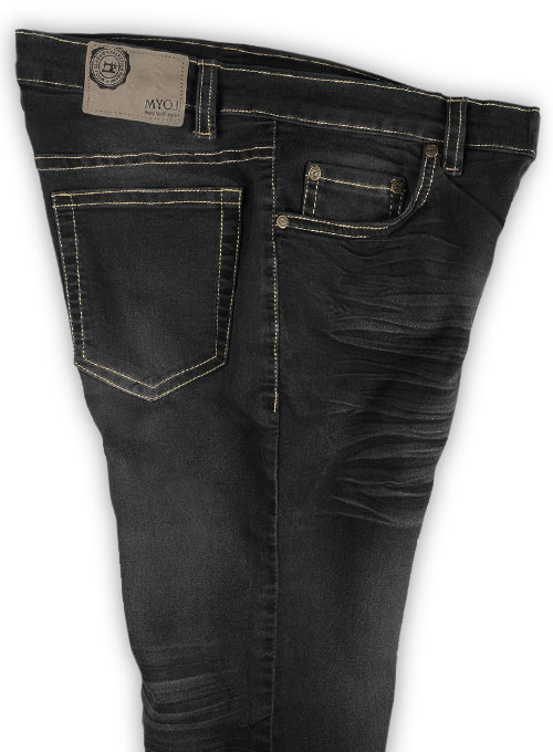 Black Body Hugger Stretch Jeans - Claw Wash, MakeYourOwnJeans®