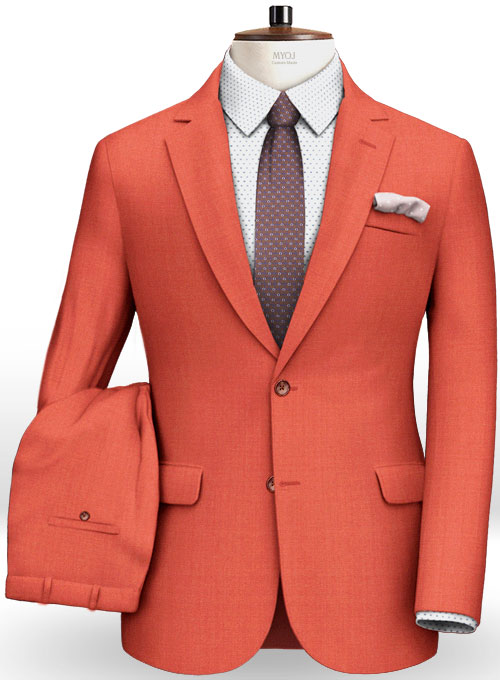 Azure Red Wool Suit : Made To Measure Custom Jeans For Men & Women ...