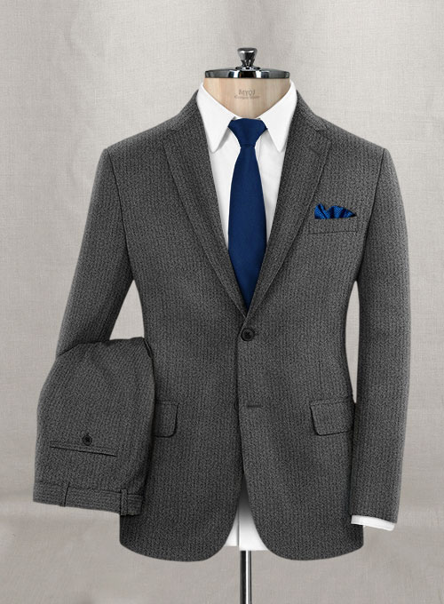 Herringbone Gray Flannel Wool Suit : Made To Measure Custom Jeans For ...
