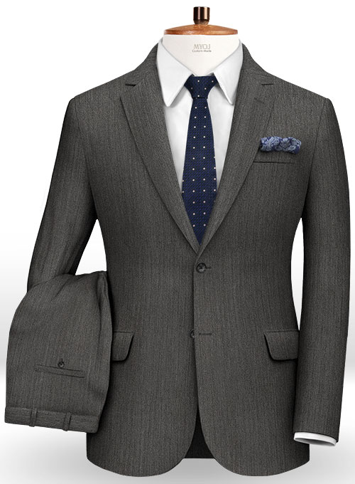 Herringbone Wool Gray Suit : Made To Measure Custom Jeans For Men ...