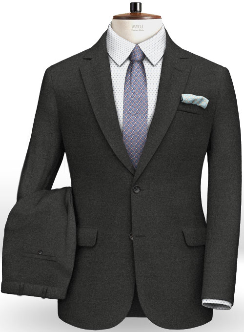 Italian Flannel Charcoal Wool Suit : Made To Measure Custom Jeans For ...