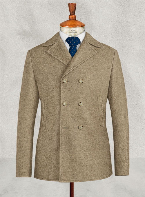 Light Weight Light Brown Tweed Pea Coat : Made To Measure Custom Jeans ...