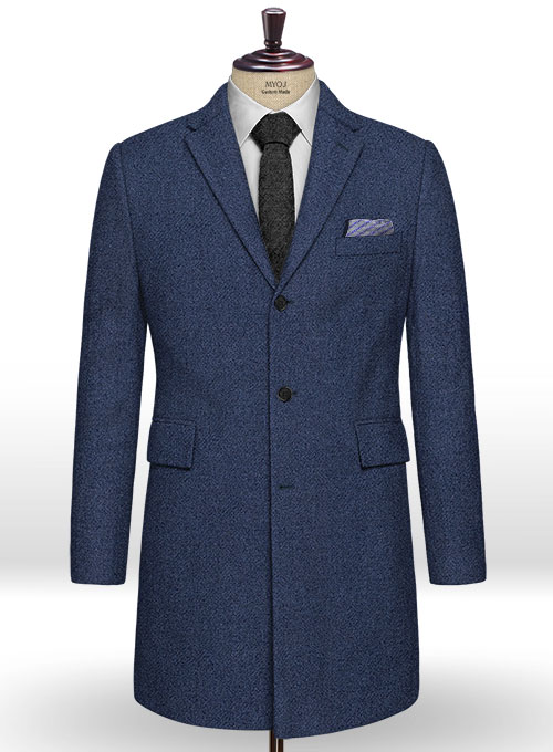 Royal Blue Heavy Tweed Overcoat : Made To Measure Custom Jeans For Men ...