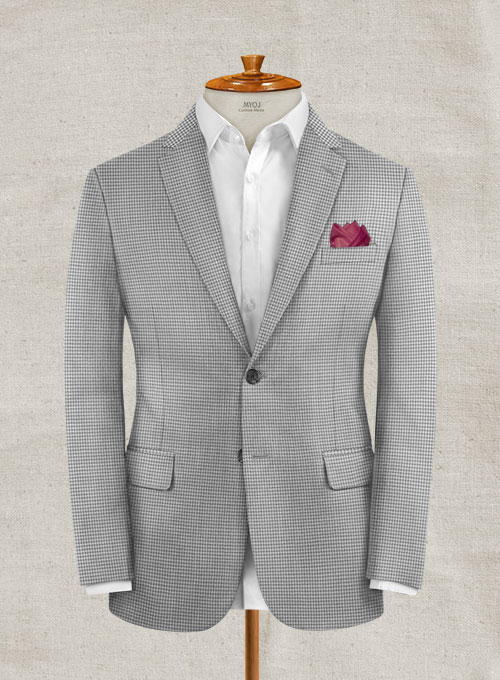 Stretch Checkers Light Gray Wool Suit : Made To Measure Custom Jeans ...